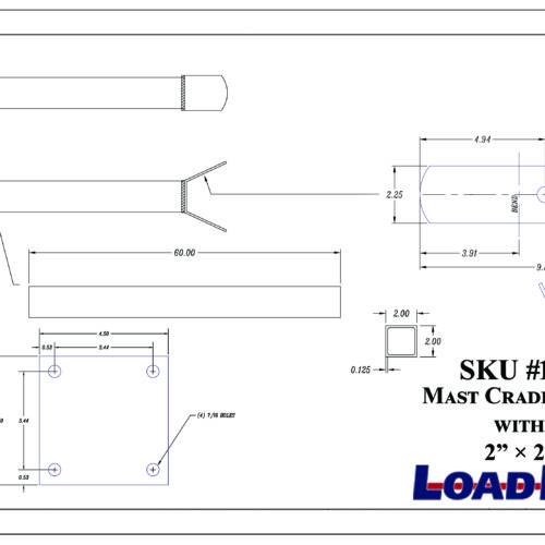 MAST CRADLE KIT - 2×2×60" | Load Rite Trailers