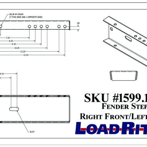 FENDER STEP - LEFT REAR/RIGHT FRONT - GALVANIZED | Load Rite Trailers