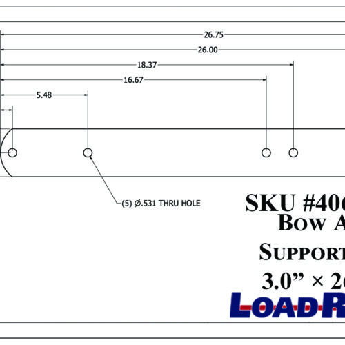 BOW ARM SUPPORT BAR - 3.0×26.75" | Load Rite Trailers