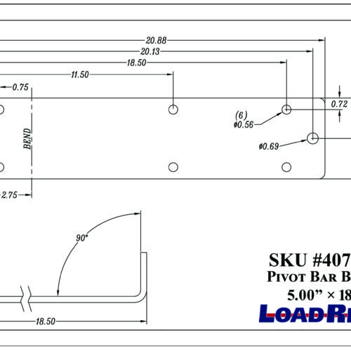 PIVOT BAR BRACKET - 5.00" × 18.50" | Load Rite Trailers