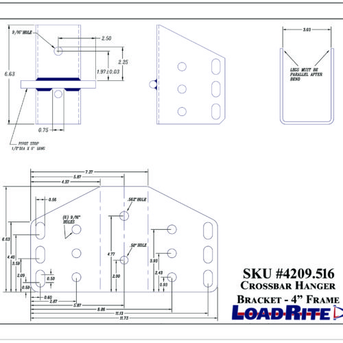 CROSSBAR HANGER BRACKET - 4" FRAME | Load Rite Trailers
