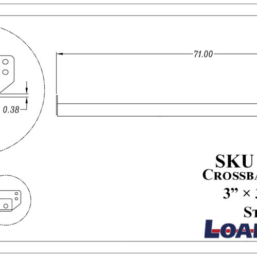CROSSBAR WELDMENT - 3×3×71.00" - STRAIGHT | Load Rite Trailers