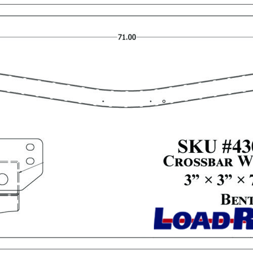 CROSSBAR WELDMENT - 3×3×71.00" - BENT | Load Rite Trailers