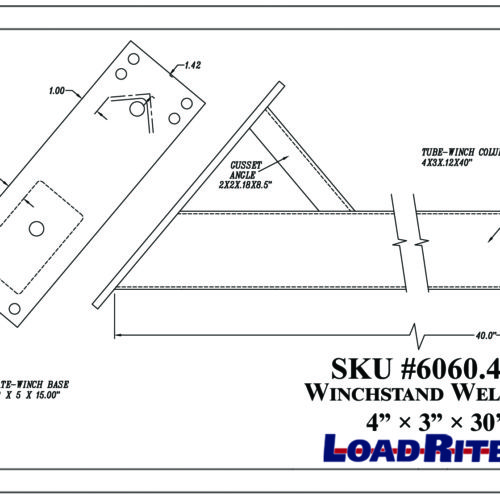 WINCHSTAND WELDMENT - 4×3×40" | Load Rite Trailers