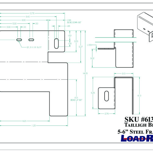 Taillight Bracket - 5" - 6" Steel Frames - Right Hand | Load Rite