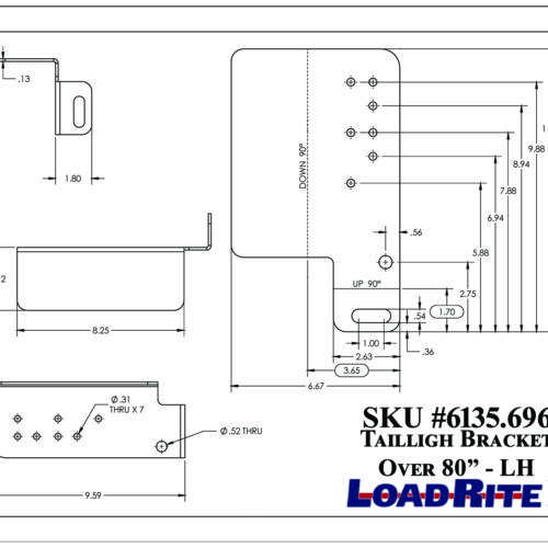TAILLIGHT BRACKET - OVER 80 - LEFT HAND | Load Rite Trailers