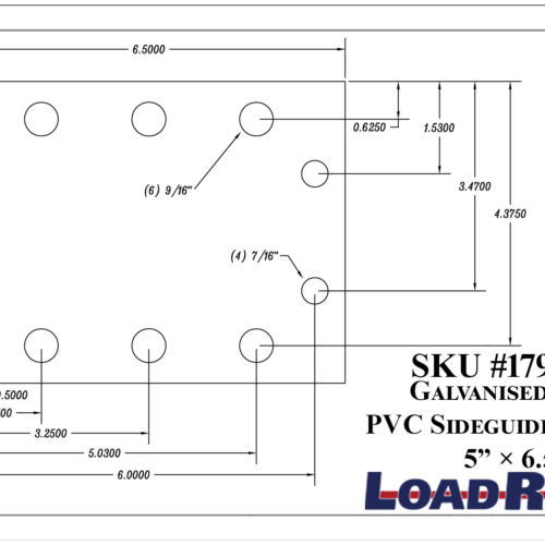 GALVANIZED STEEL PVC SIDEGUIDE PLATE - 5×6.5" | Load Rite Trailers