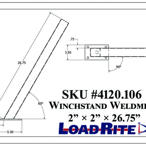 WINCHSTAND WELDMENT - 2×2×26.75" | Load Rite Trailers