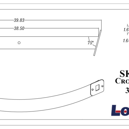 CROSSBAR WELDMENT - 3×3×38.50" - BENT | Load Rite Trailers