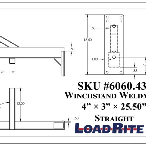 WINCHSTAND WELDMENT - 4×3×25.50" (STRAIGHT) | Load Rite Trailers